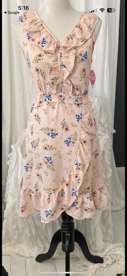 Knit Works Girls Dress M Blush Pink Summer Party Dance Wedding 10/12 ...