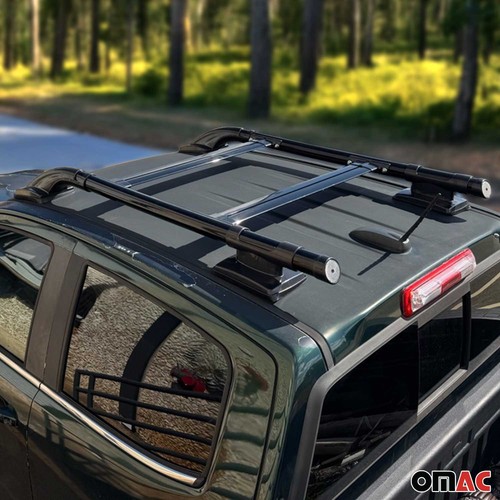 For 2019-2023 Ford Ranger Double Cab Top Roof Rack Side Rails Alu Black ...