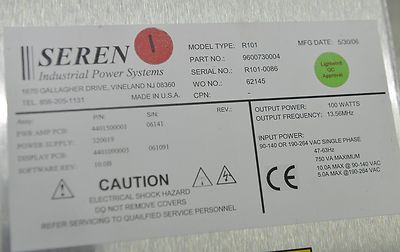 SEREN LIGHTWIND R101 100W RF Generator PN:9600730004 | eBay