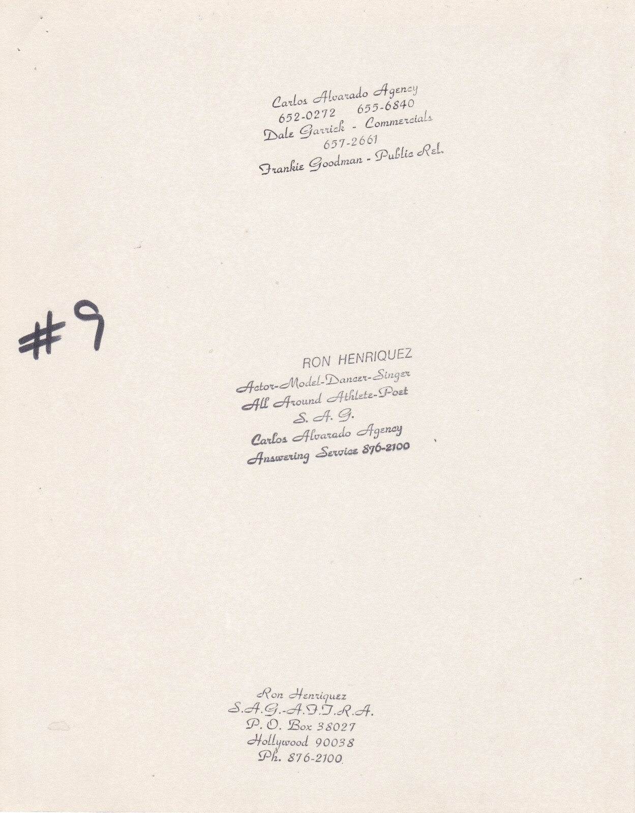 1970 Signed Photograph - Ron Henriquez - Panamanian Boxer & Hollywood ...