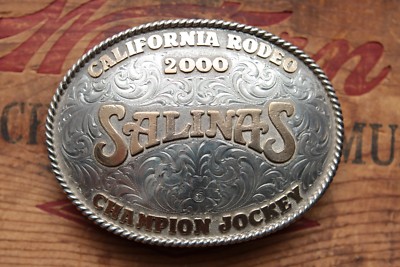 Gist Sterling Silver 1/10 10K Gold Salinas Jockey Champion Trophy Belt ...