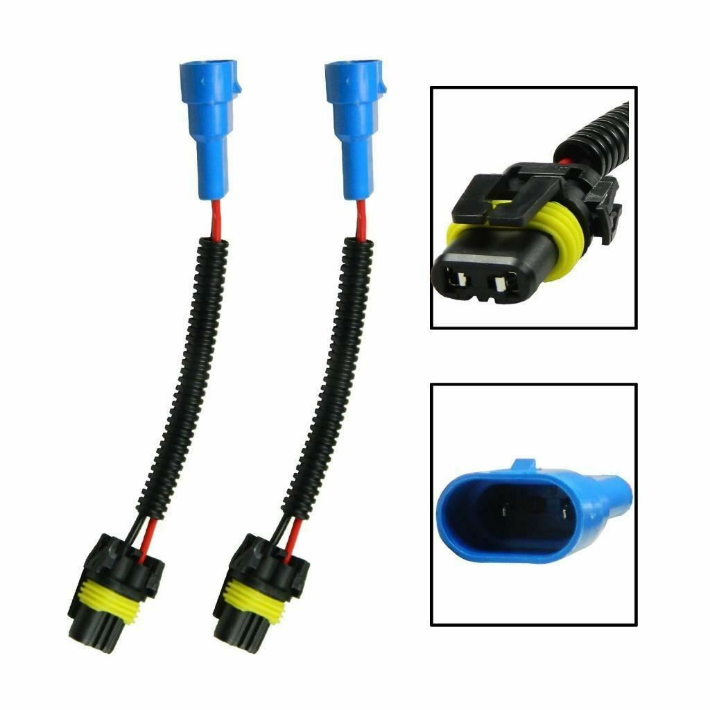 2x Extension Wiring Harness Sockets 9145 H10 9005 HB3 9145 H10 9005 HB3 ...
