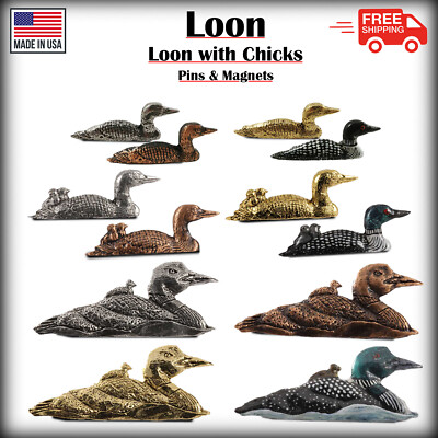 Pewter Loon Lapel Pin or Loon Refrigerator Magnet, Bird Pins, 100% Made ...