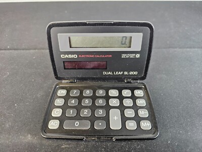 Casio Dual Leaf Black SL-200 Folding Solar Calculator | eBay