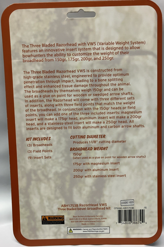 Bear RazorHead Three Blad Broadhead System | eBay