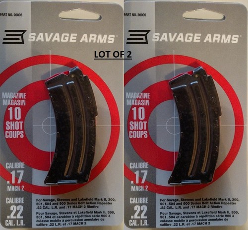 Lot of 2 - Savage Arms Mark II Series 10 Round Magazine .22LR .17HM2 ...