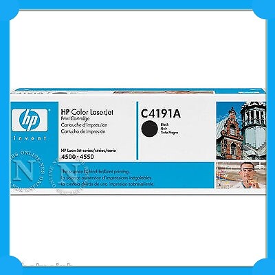 HP Genuine C4191A BLACK Toner Cart for LaserJet 4500/4500dn/4500n/4550 ...