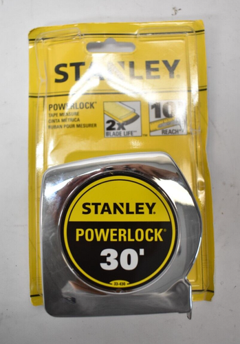 Stanley Powerlock Tape Measure 30' 33-430 Blade Lift 10' Reach 1" Wide ...