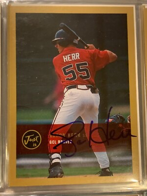 AARON HERR AUTOGRAPHED SIGNED 2000 JUST MINORS GOLD CARD BRAVES COA | eBay