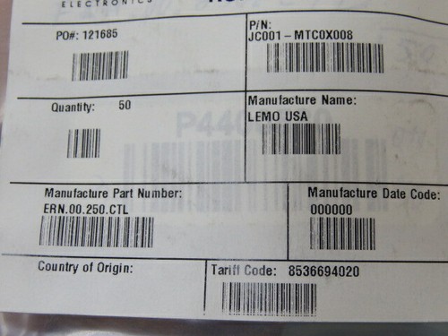 Lemo ERN.00.250.CTL Qty of 5 per Lot NIM-CAMAC CD/N 549 Connector Jack ...