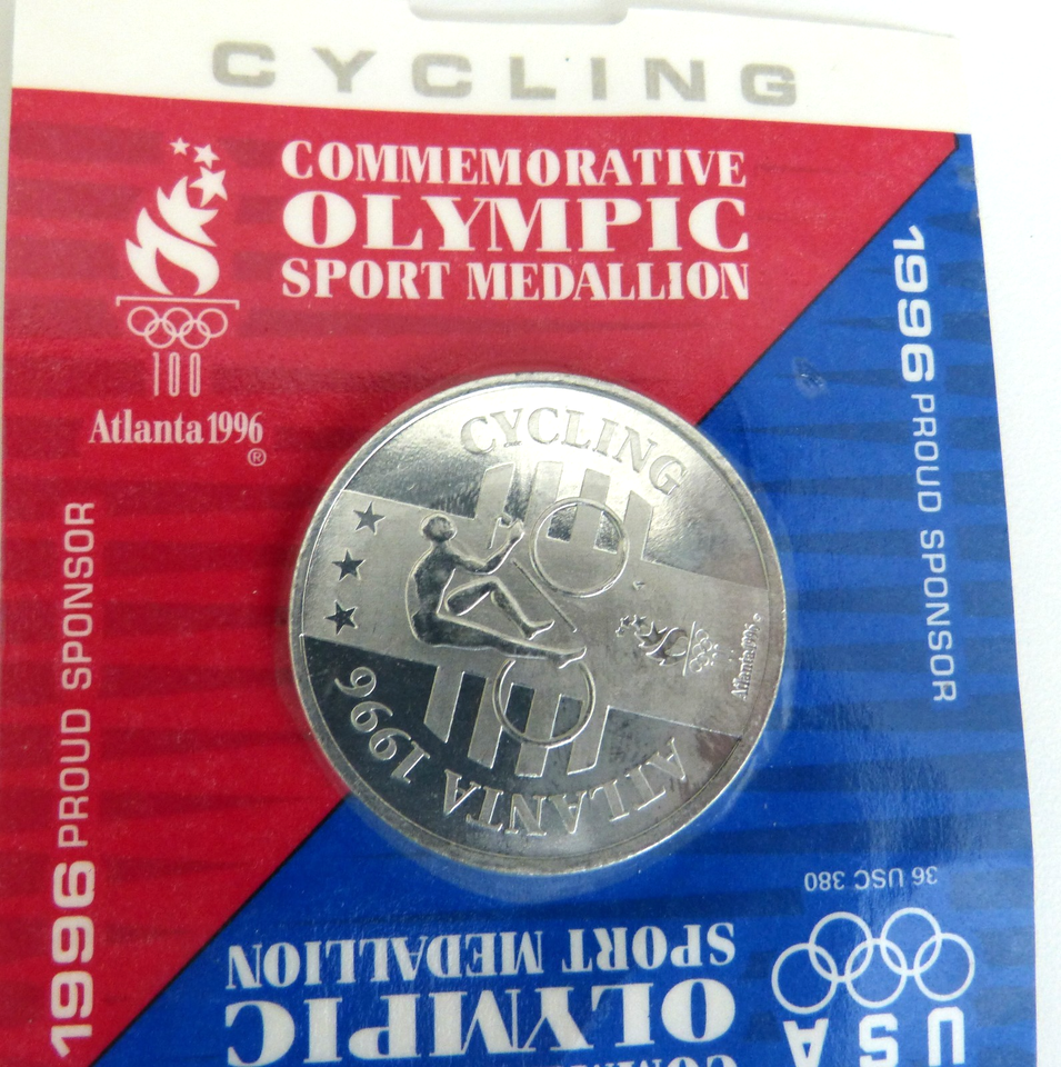 USA Commemorative Olympic Sport Medallion Cycling 1996 Olympics Atlanta ...