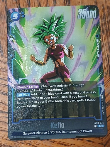 Dragon Ball Super Kefla FB08-034 Foil Super Rare Double Strike FB08 ...