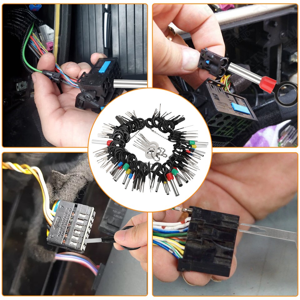 100pcs Pin Ejector Wire Kit Extractor Connector Puller Car Terminal ...