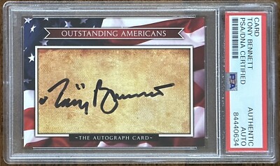 TONY BENNETT SIGNED OUTSTANDING AMERICANS CARD PSA DNA CERTIFIED COA ...