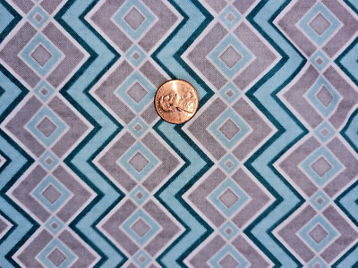 Vintage Cotton Quilting Fabric Isabella Cynthia Coulter teal gray 5/8 ...