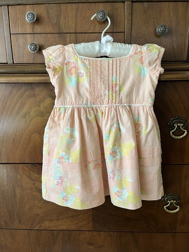 Strasburg Girls Dress Size 6 Mos-Peach Floral | eBay