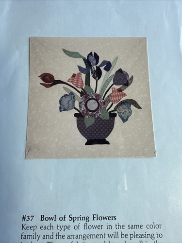 Rare Vintage NOS Applique Pattern by Nancy Pearson #37 Bowl Of Spring ...