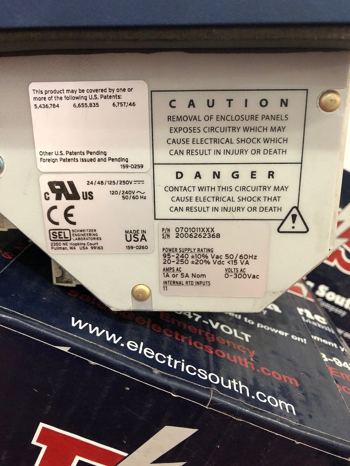 Schweitzer Engineering Motor Protection Relay 701 0701011XXX | eBay