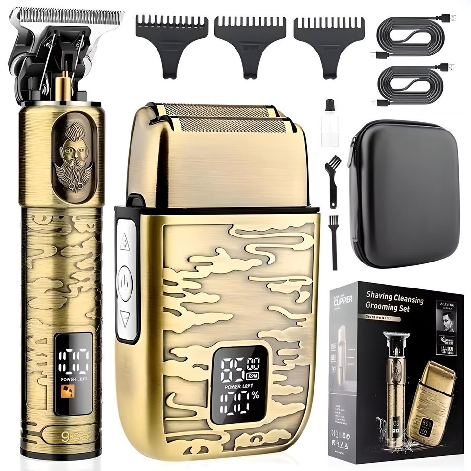 Hair Clipper men Trimmer Cordless Haircut metal body Grooming Kit T ...