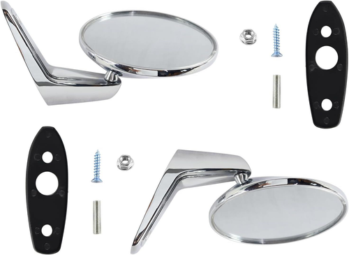 Pair(2) Chrome Door Mirrors Outside Exterior Rearview Standard Size | eBay