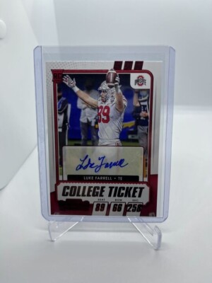 Luke Farrell 2021 Panini Contenders Draft College Ticket Auto Red Foil ...