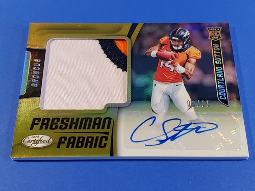 2018 PANINI CERTIFIED COURTLAND SUTTON GOLD ROOKIE AUTO PATCH SIGNATURE ...