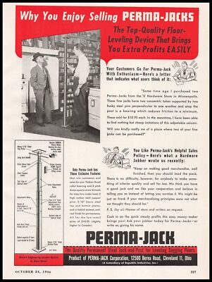 1946 Perma-Jack Cleveland Ohio Floor Leveling Device Diagram Vintage ...