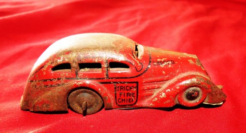 Tin Litho Marx Tricky Fire Chief Wind Up Car | eBay