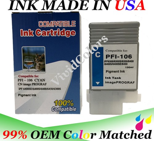 cartridge fits PFI-106 pfi-105 c cyan canon ipf 6300 ipf 6300s ipf 6350 ...
