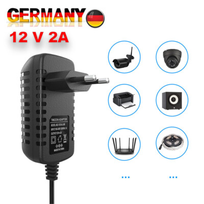 12V 2A AC/DC 24W NETZTEIL Trafo Netzadapter Steckernetzteil Ladegerät ...