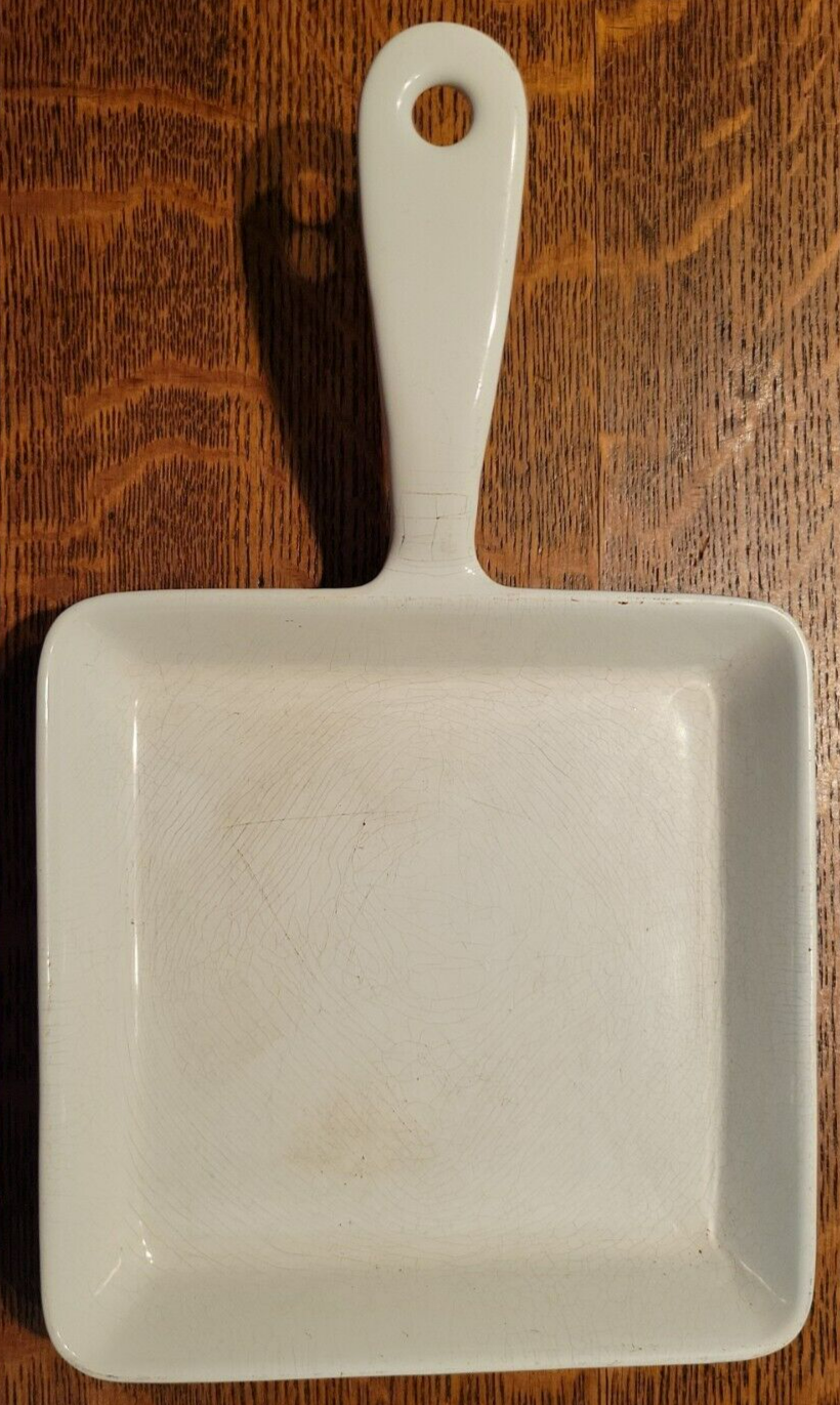 Prizer Ware Cast Iron Enamel Square Egg Skillet SS 1090 Red & White 5 1 ...