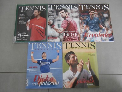NOVAK DJOKOVIC, WIMBLEDON, ROLAND GARROS, 5 TENNIS MAGAZINE, COLLECTOR ...