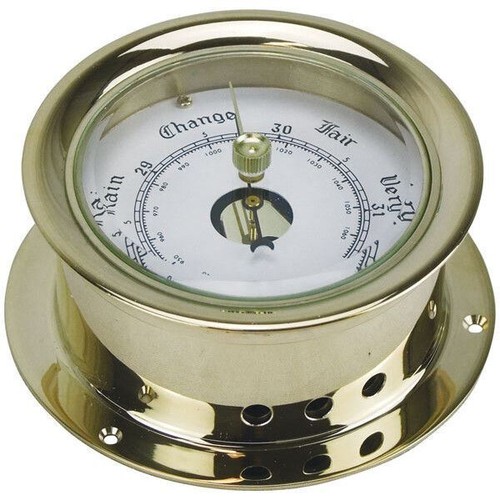 Ships Barometer, Polished Brass Marine Barometer. Nautical 135mm Yacht ...