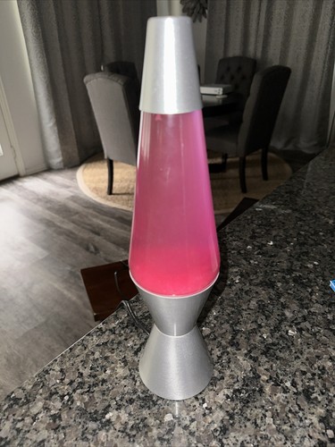 Silver Base Metal Lava Lamp Hot Pink Purple 14.5" Groovy Light Decor | eBay