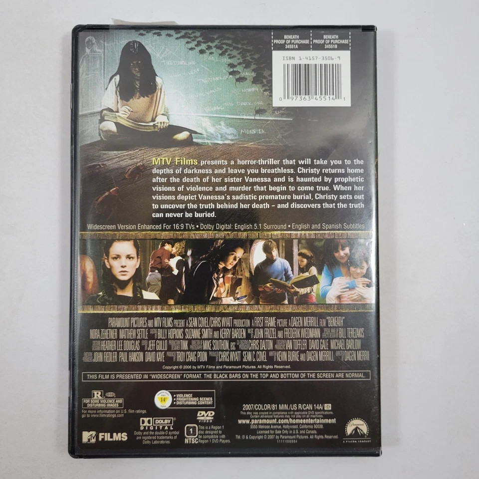 Beneath (DVD, 2007, Widescreen) MTV Presents | eBay