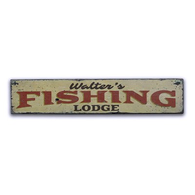 Fishing Lodge Sign, Wooden Lodge Sign -Distressed Wooden Sign | eBay