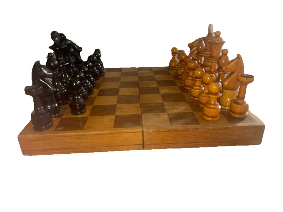 Vintage MCM Wooden Chess Set Missing 1 Pawn | eBay