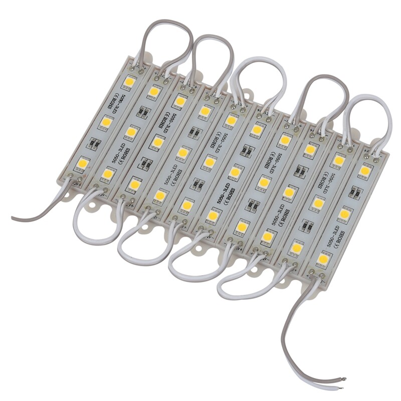 1*10pcs 5050 3 LED Module String Light DC 12V warm white O6D9 | eBay