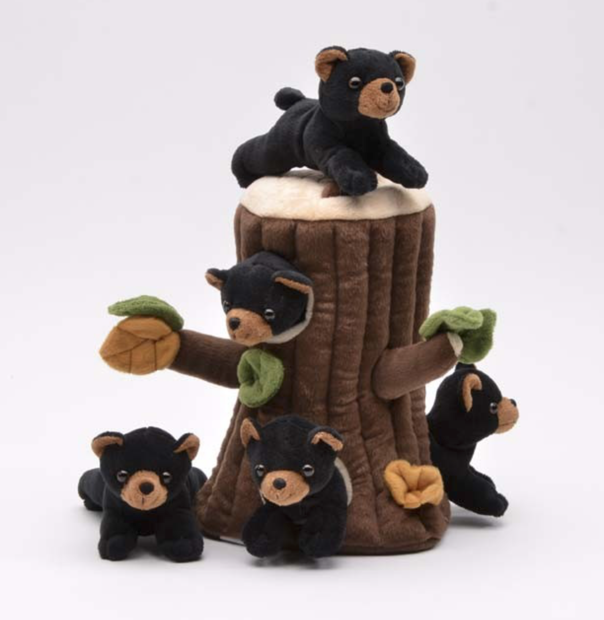 Plush Treehouse Black 3 Bears Tree Finger Puppets UNIPAK Designs ...