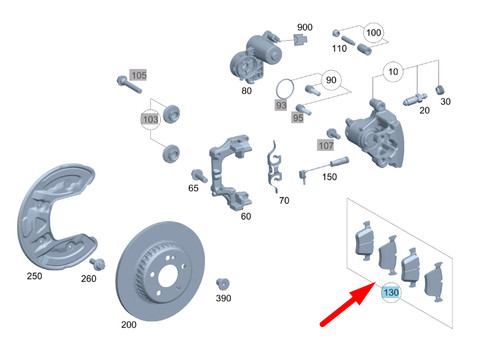 NEW MERCEDES-BENZ C W205 REAR BRAKE PADS SET A0004208603 ORIGINAL | eBay