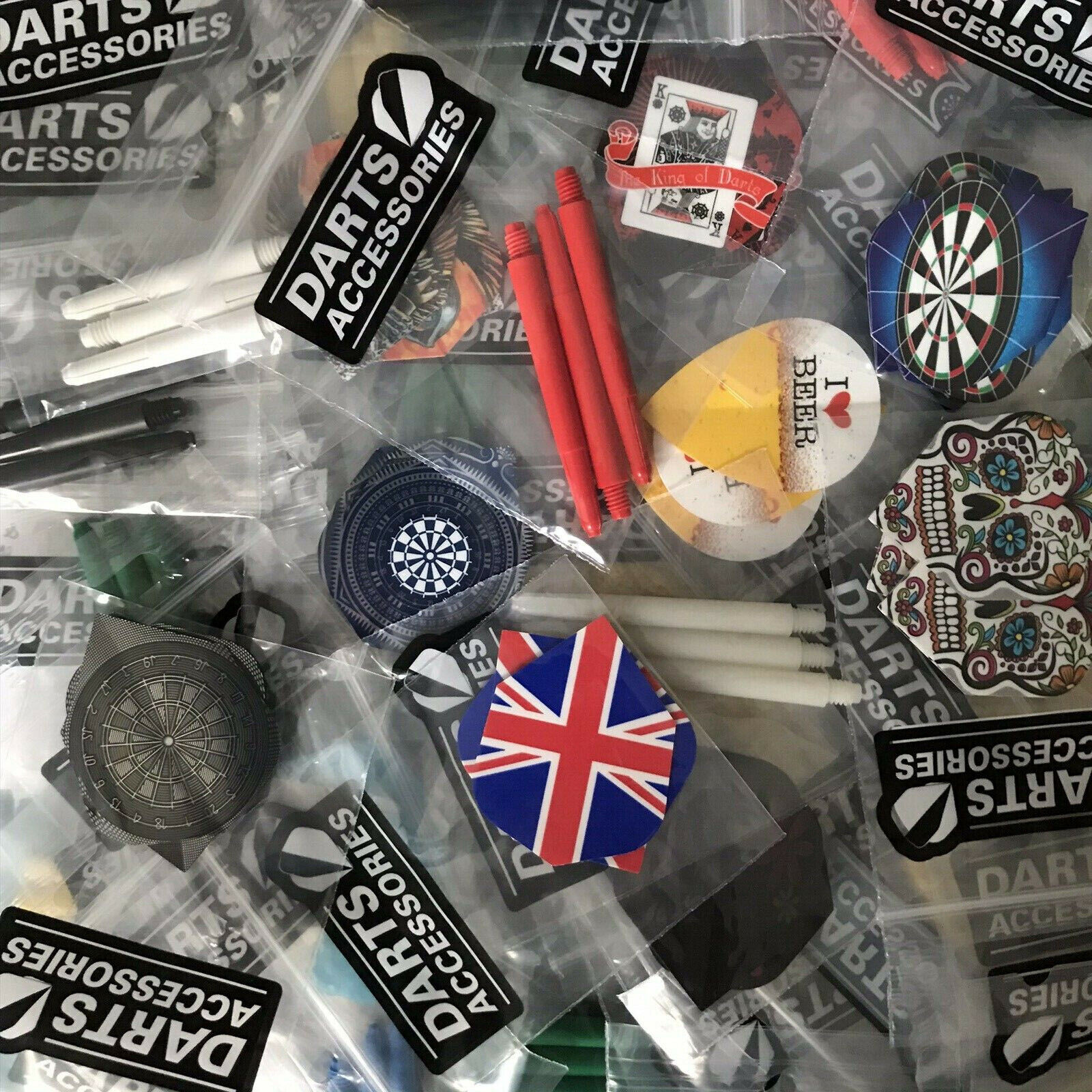 Dart Flights Stems Shafts Darts Accessories 10 Sets in Total Kit Plus ...