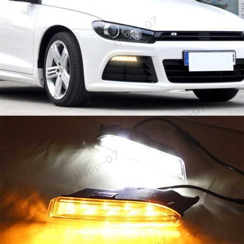 Pair Daytime Running Light LED Fog Head Lamp DRL For Volkswagen ...