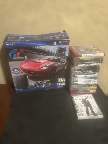 Sony PlayStation 3 PS3 Super Slim 500GB Console Gran Turismo 5 Bundle ...