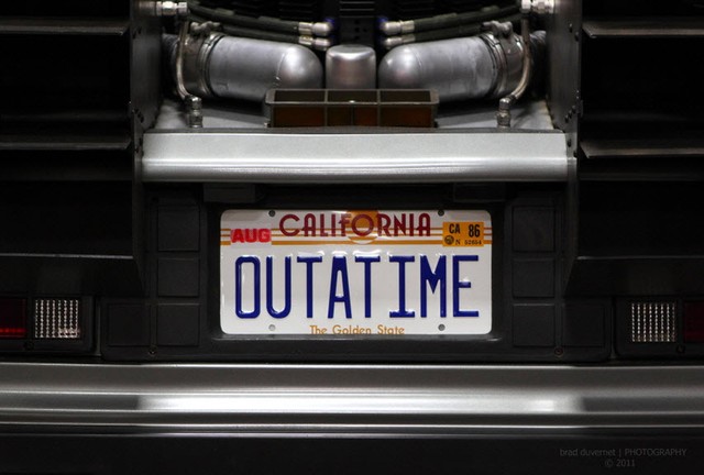 Back to The Future Delorean OUTATIME Stamped Mini Replica 2 License ...