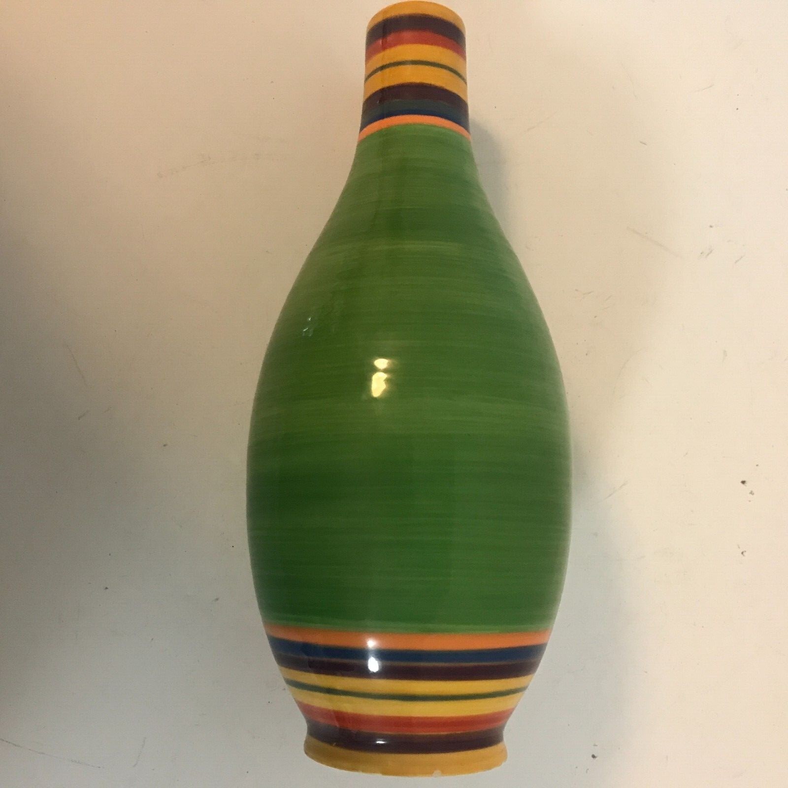 Hand Painted Exclusive Pacific Rim Bud Vase Bottle Striped Pottery 8 ...