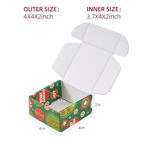 4x4x2 Inch Small Christmas Gift Boxes 24 Pack Christmas Shipping Boxes ...