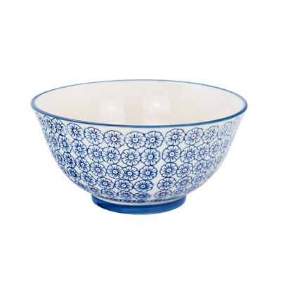 Patterned Cereal Bowls Breakfast Kitchen Porcelain Bowl Blue Flower ...