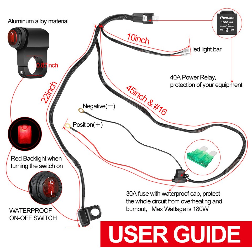 2x 20W LED Spot Motorcycle Light auxiliary Headlight Driving Fog Lamp ...