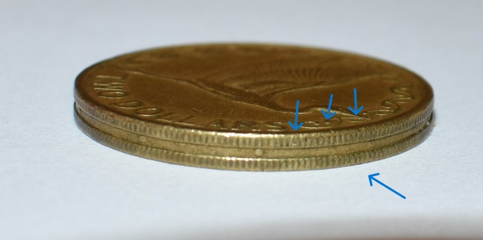 New Zealand Two Dollars Coin Error 1990 Security Groove, Cross Above ...