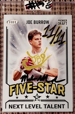 2020 Joe Burrow ROOKIE SAGE HIT FIVE STAR CUSTOM ART CARD (#/11 ...
